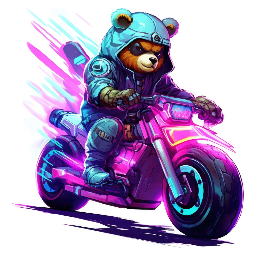 Car Sticker Cyberpunk Teddy Bear Sticker Weatherproof Outdoor Vinyl - Etsy