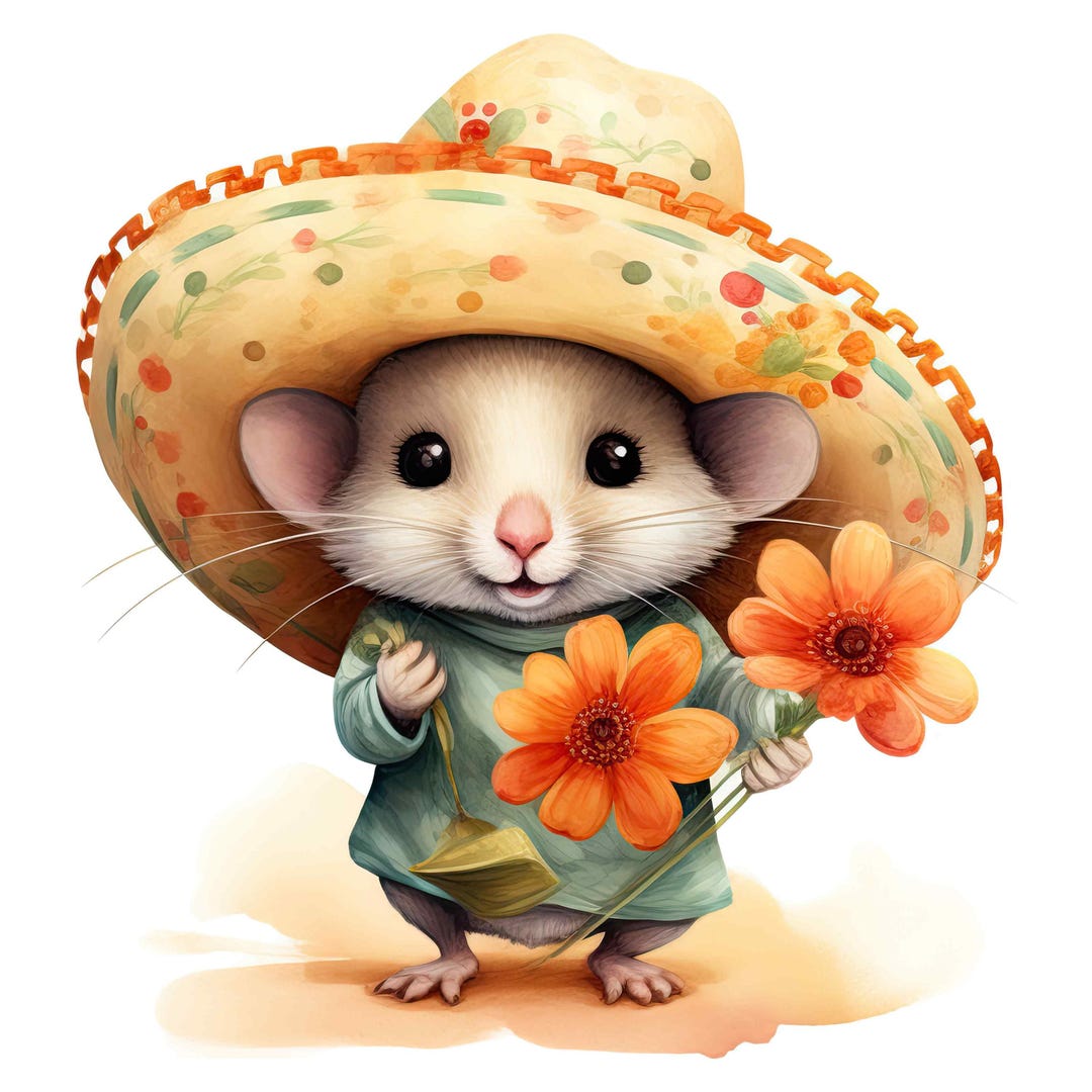 Mouse Sticker Cute Sticker in Comic or Watercolor Style Wall Sticker ...