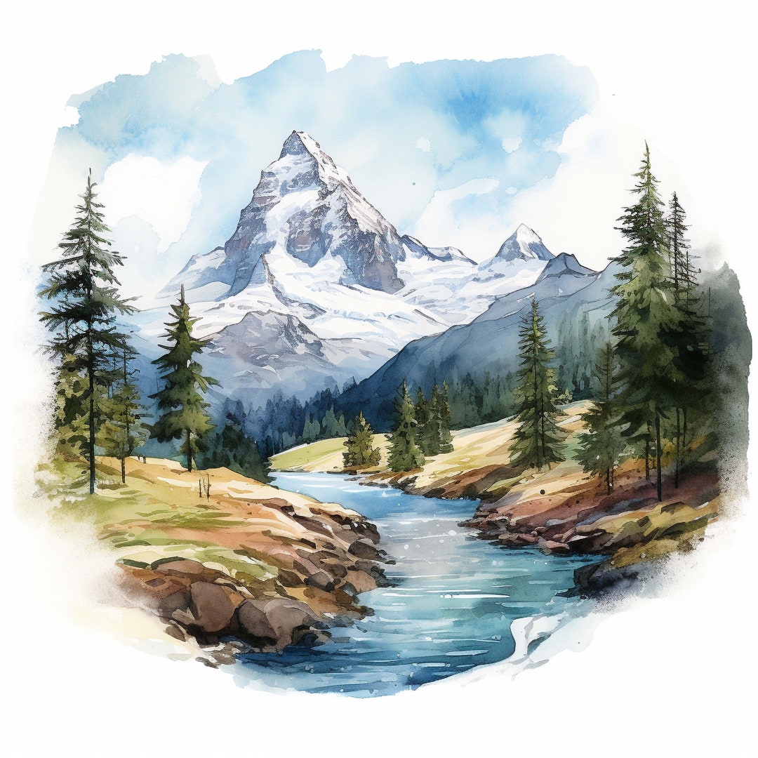 Car Sticker Watercolor Swiss Alps Sticker Weatherproof Outdoor Vinyl - Etsy