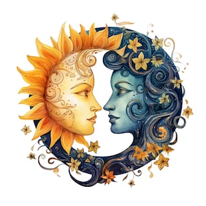 Car Sticker Sun and Moon Sticker Weatherproof Outdoor Uv-resistant ...