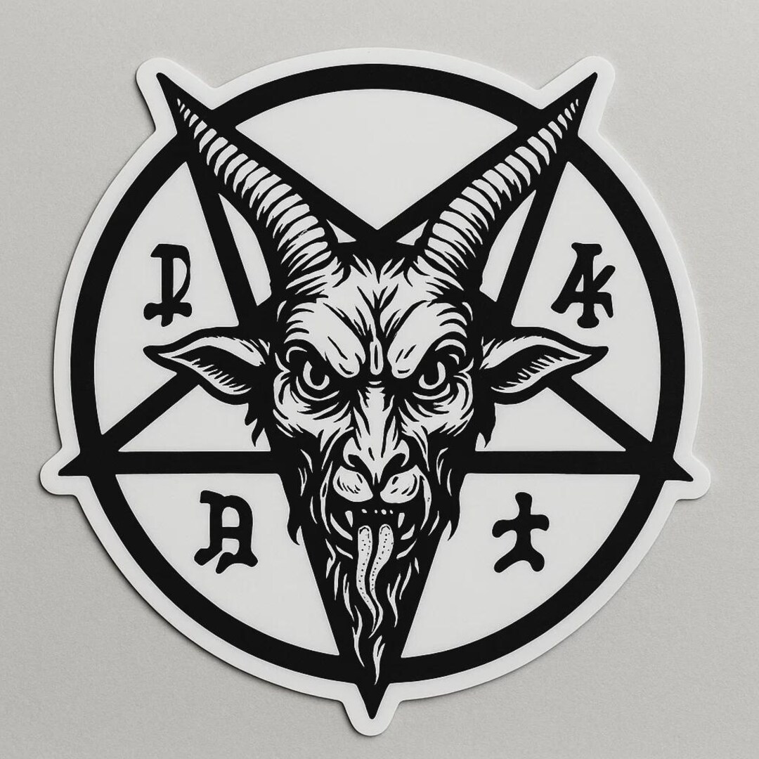 Satan Pentagram Sticker Bumper Sticker Attention! Shipping in a Folded ...