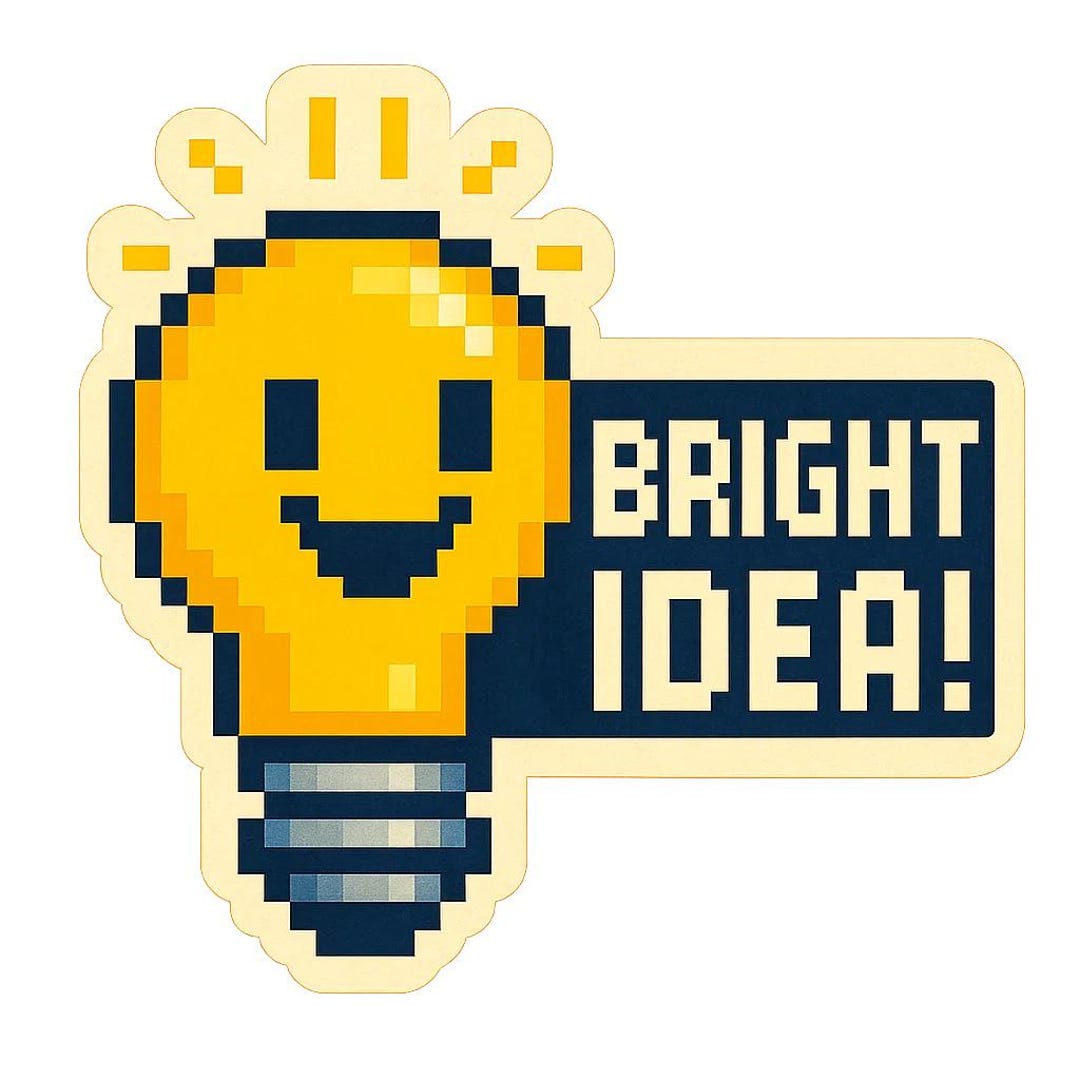 Lightbulb With Face – Saying “bright Idea!” – Funny Cartoon Sticker ...
