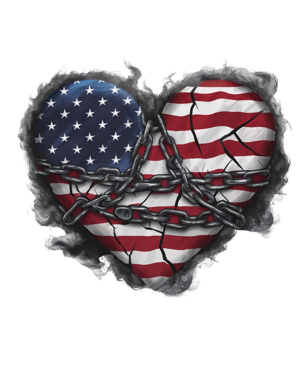 Car Sticker American Flag Gothic Heart Sticker Weatherproof Outdoor ...