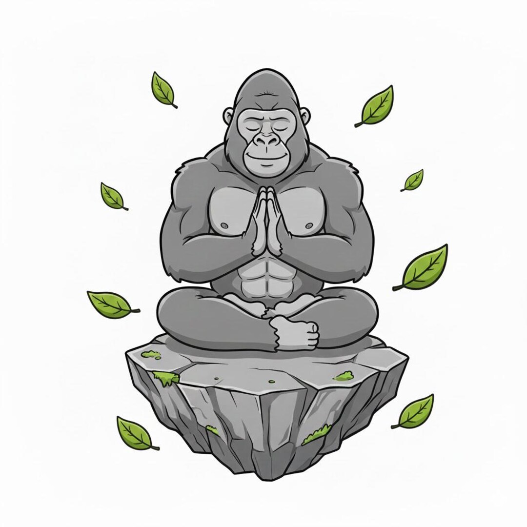 Meditierender Gorilla Sticker Multipack Yoga Power Tier Motiv Aufkleber ...