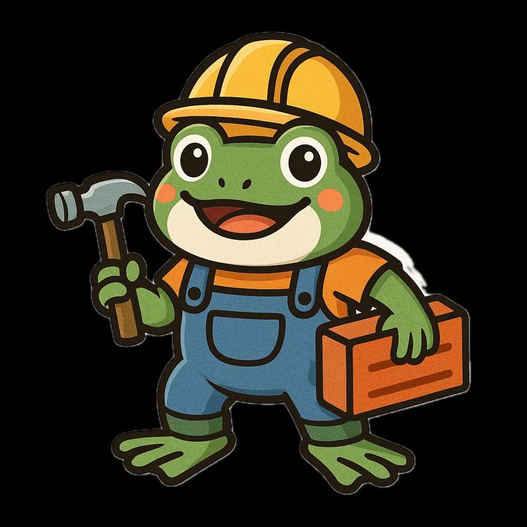 Frog as a Construction Worker Sticker – Funny Car Sticker ...