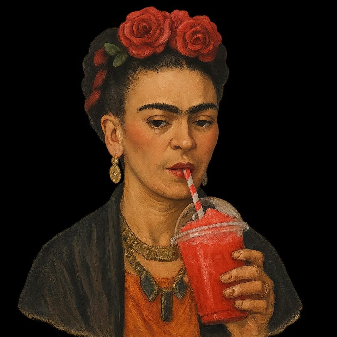 Frida Kahlo With Slush Sticker Outdoor Uv-resistant Vinyl Sticker Made ...