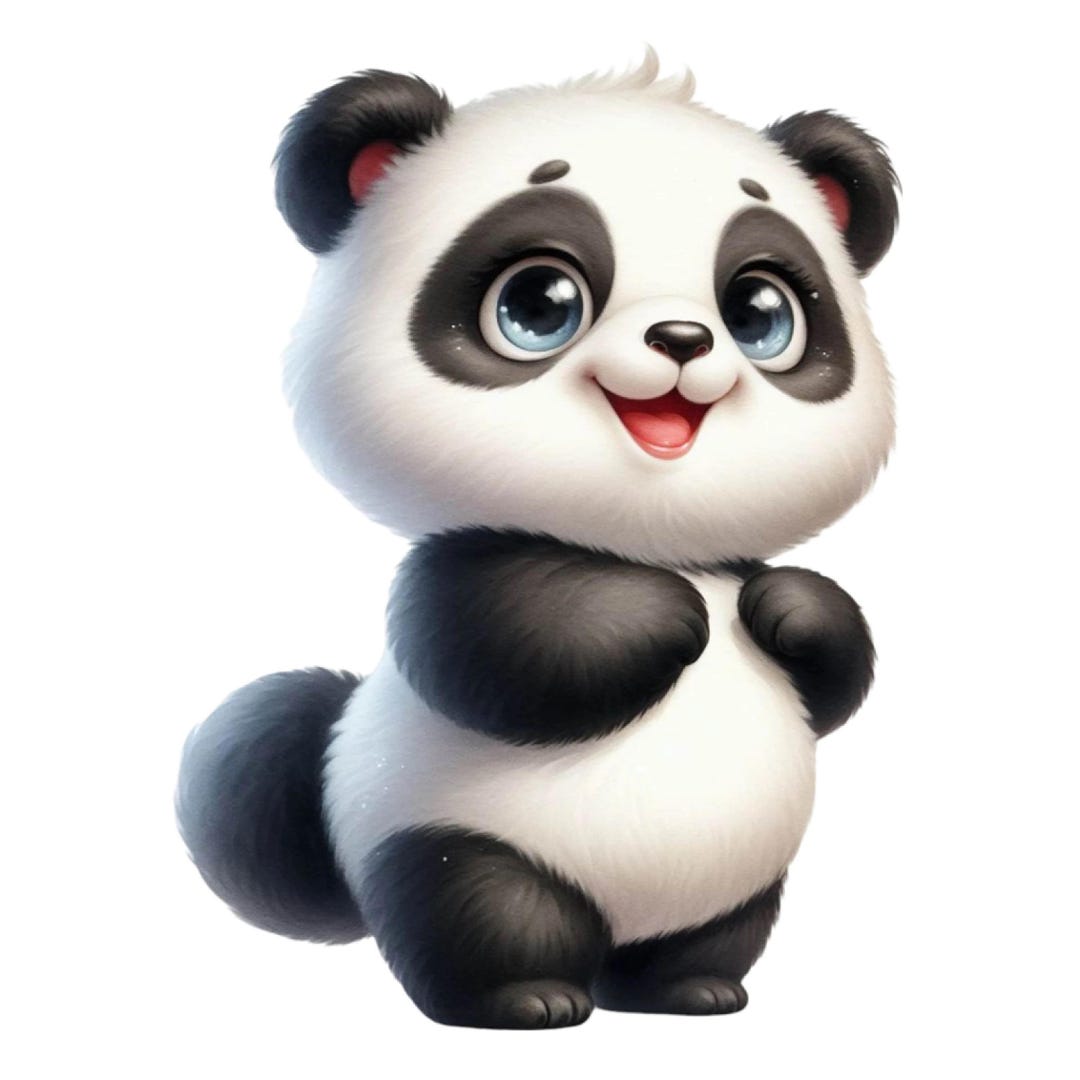 Panda Iron-on Patch – Cute Cartoon Panda Motif, DTF Print for T-shirt ...