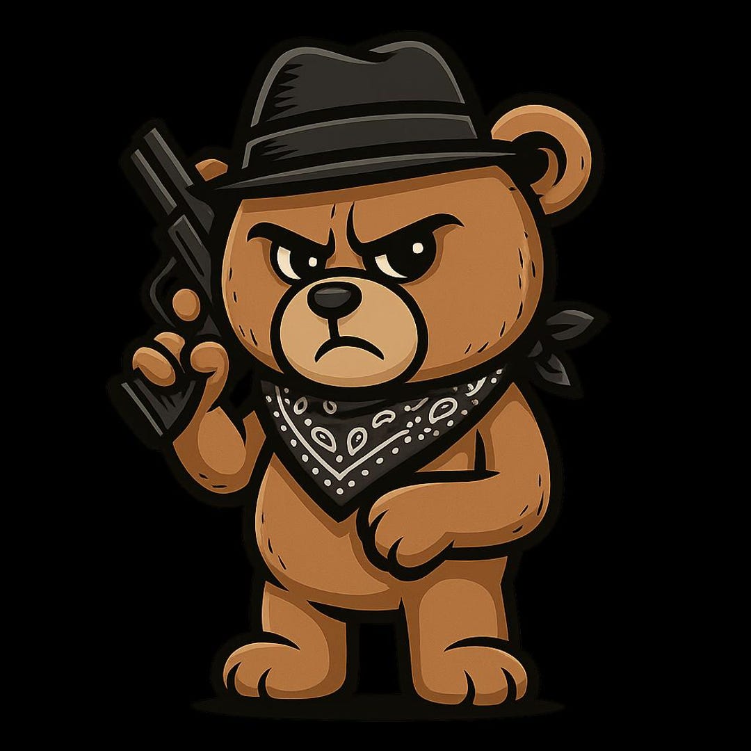 Gangster Teddy Bear Sticker Outdoor Uv-resistant Vinyl Sticker Made of ...