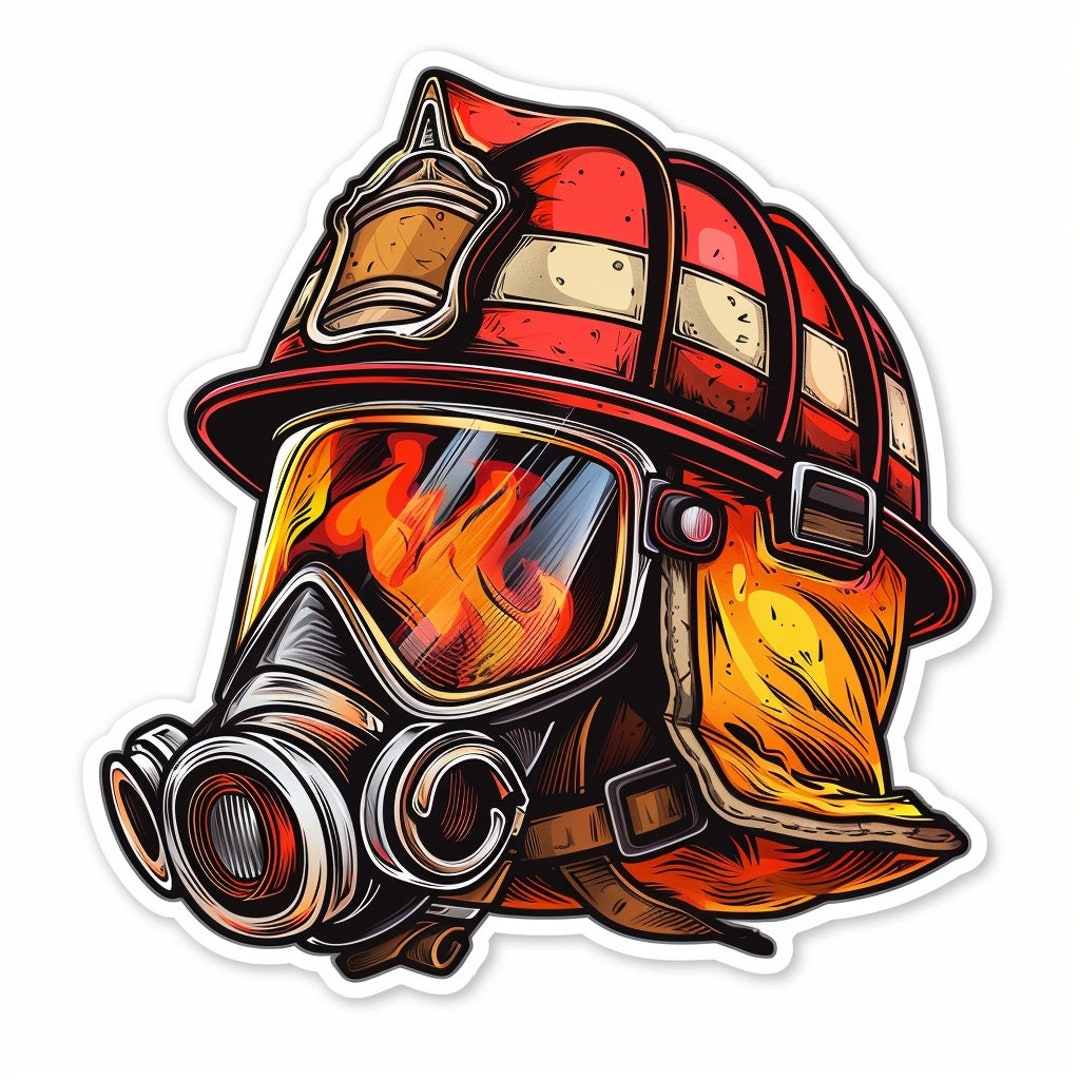 Car Sticker Firefighter Helmet Sticker Weatherproof Outdoor Uv ...