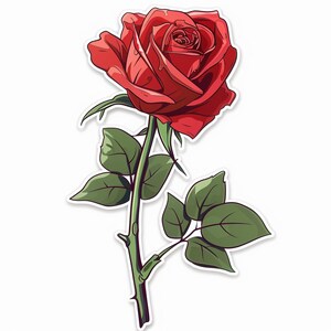Car Sticker Red Rose Sticker Weatherproof Outdoor Uv-resistant Vinyl ...