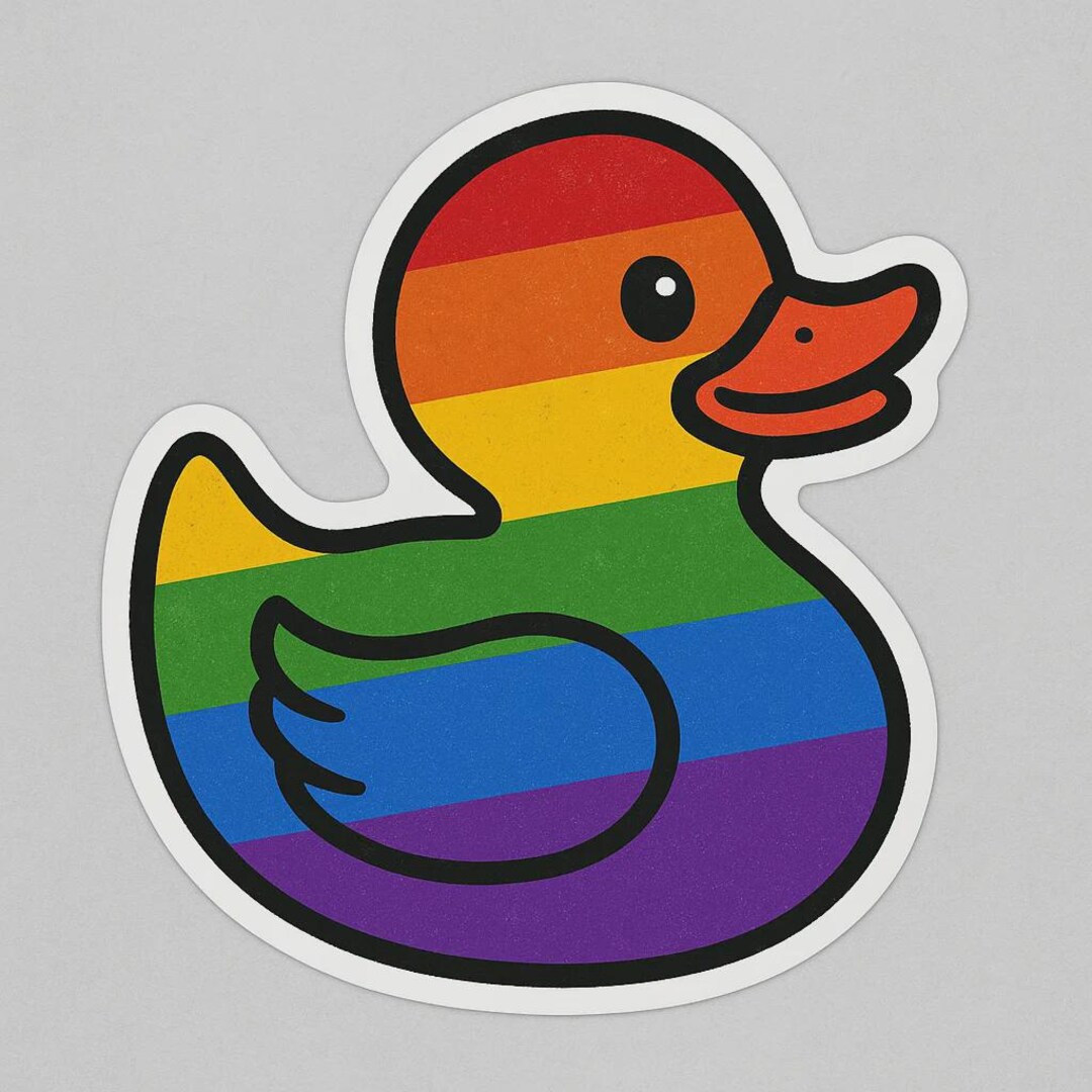 LGBT Rubber Duck Sticker Colorful Pride Duck Comic Sticker for Laptop ...