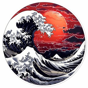 Car Sticker Japanese Waves Sticker Weatherproof Outdoor Vinyl Sticker ...