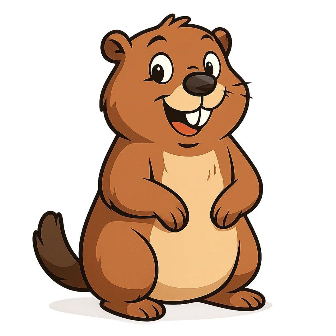 Marmot Cartoon Iron-on Patch – Funny Animal Motif in Cartoon Style DTF ...