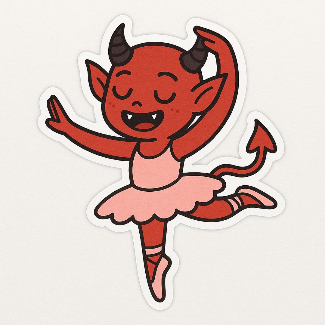 Demon Dancing Ballet Sticker – Quirky Car Sticker – Weatherproof ...