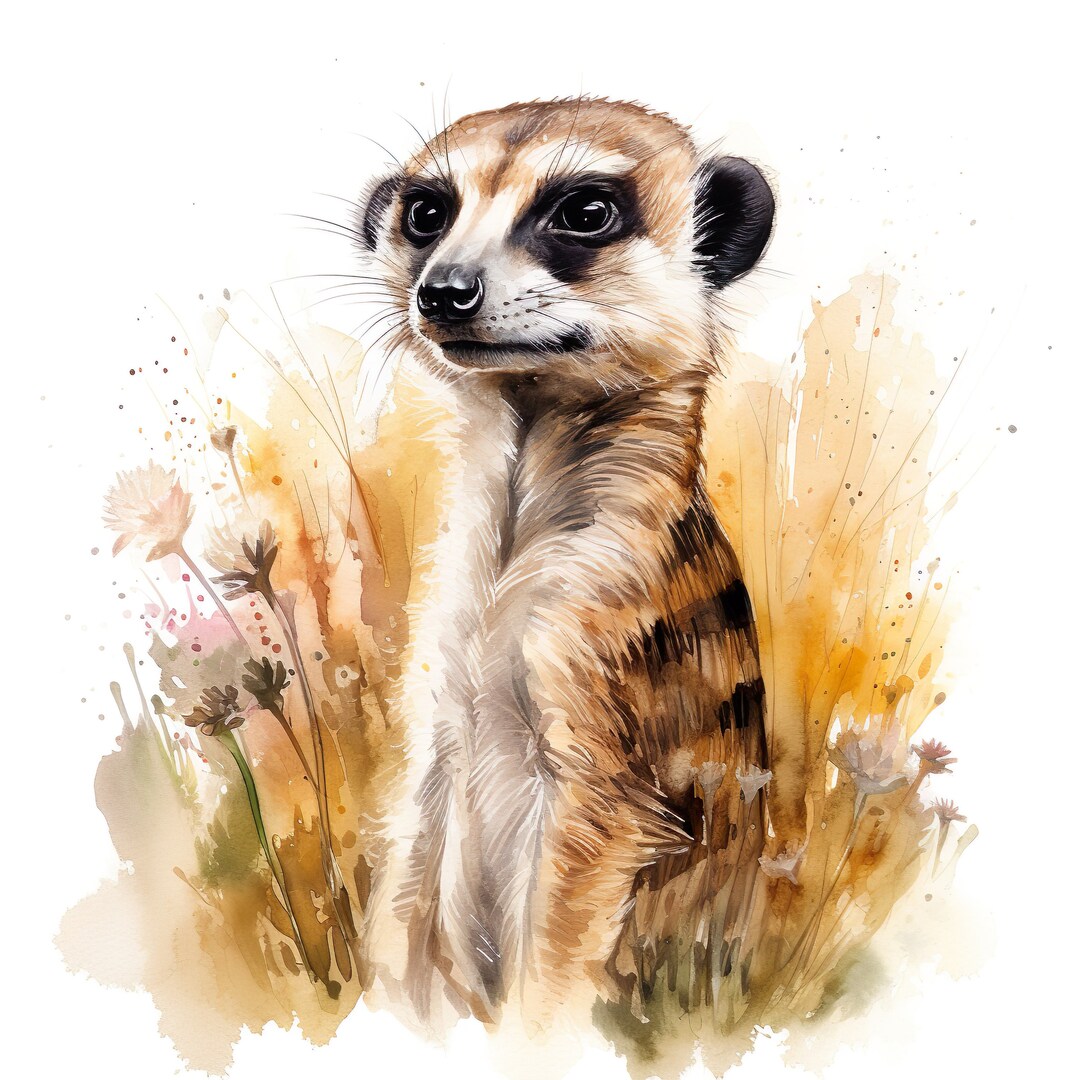 Car Sticker Cute Meerkat Watercolor Sticker Weatherproof Outdoor Vinyl ...