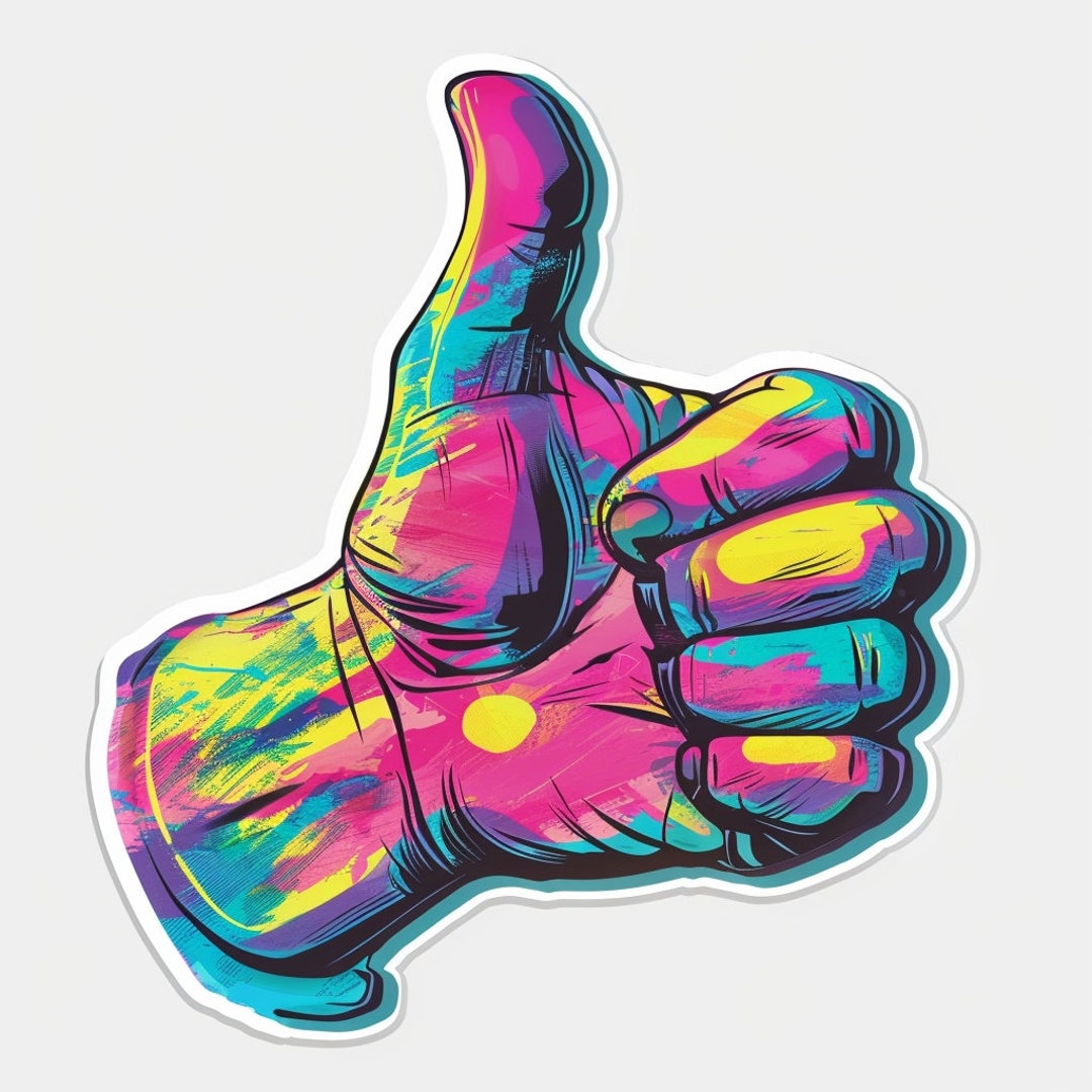 Thumbs up Sign Sticker Personalizable Outdoor Vinyl Sticker - Etsy