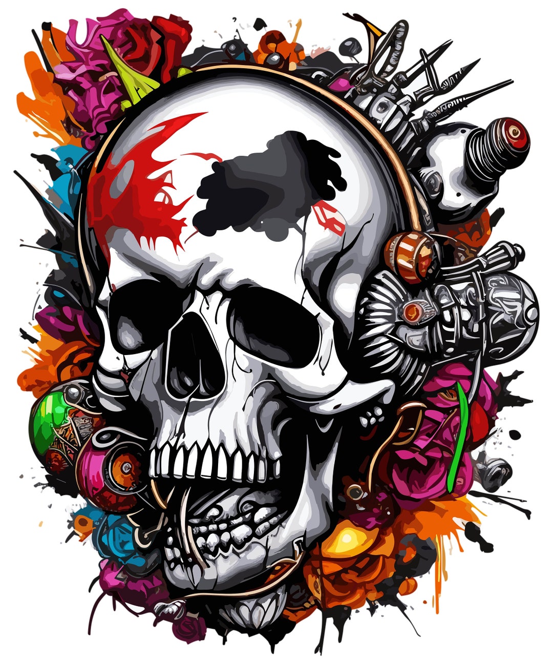Car Sticker Graffiti Skull Sticker Weatherproof Outdoor Vinyl Sticker ...