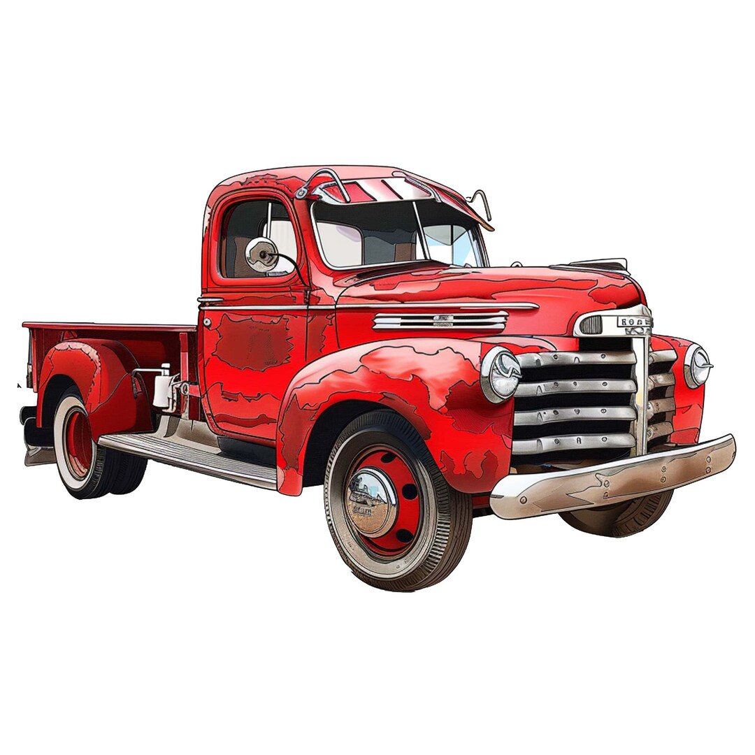 Car Decal Sticker Red Vintage Truck Decal Weatherproof Outdoor Vinyl - Etsy