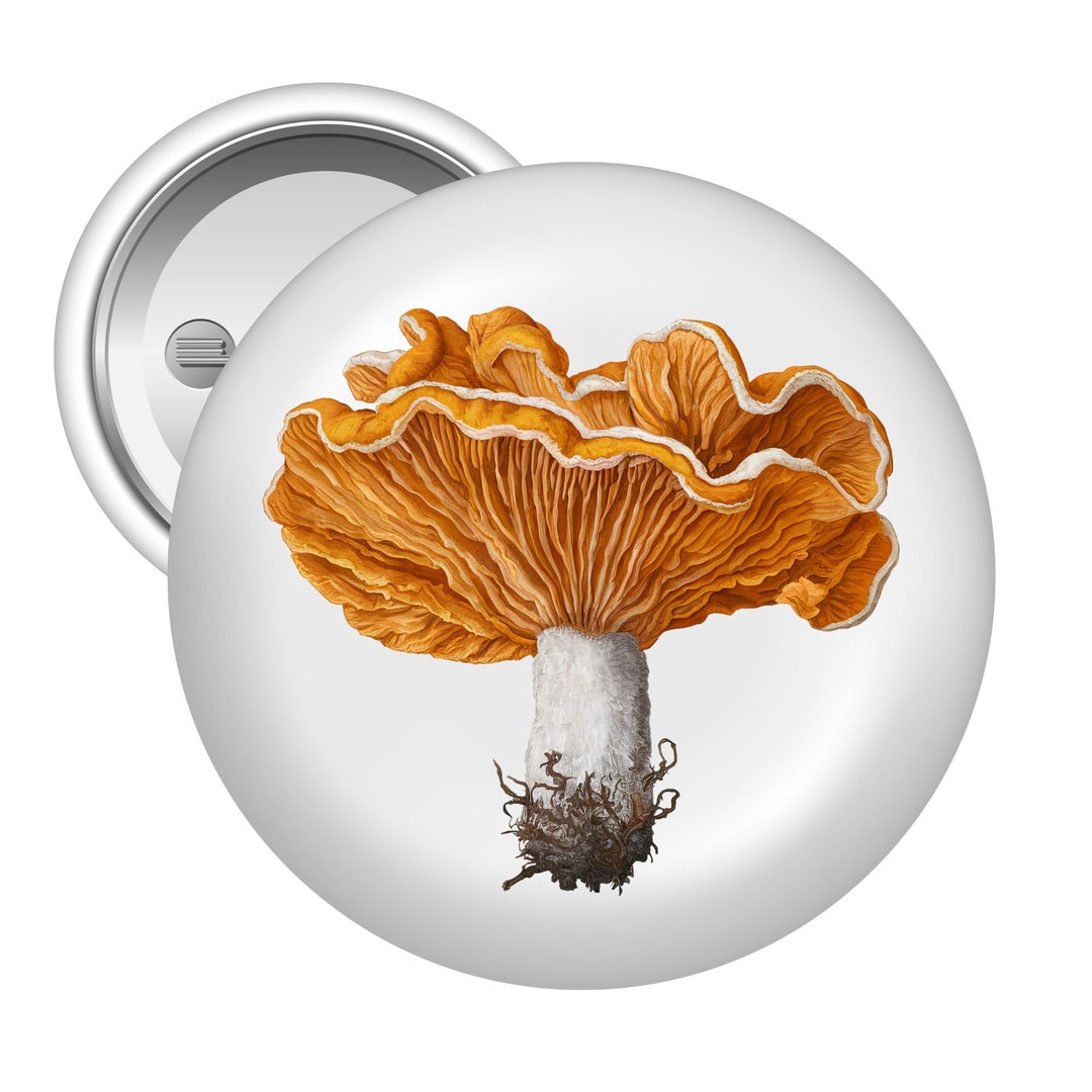 Handmade Buttons With Devon Mushrooms Motif Individual Badges Perfect ...