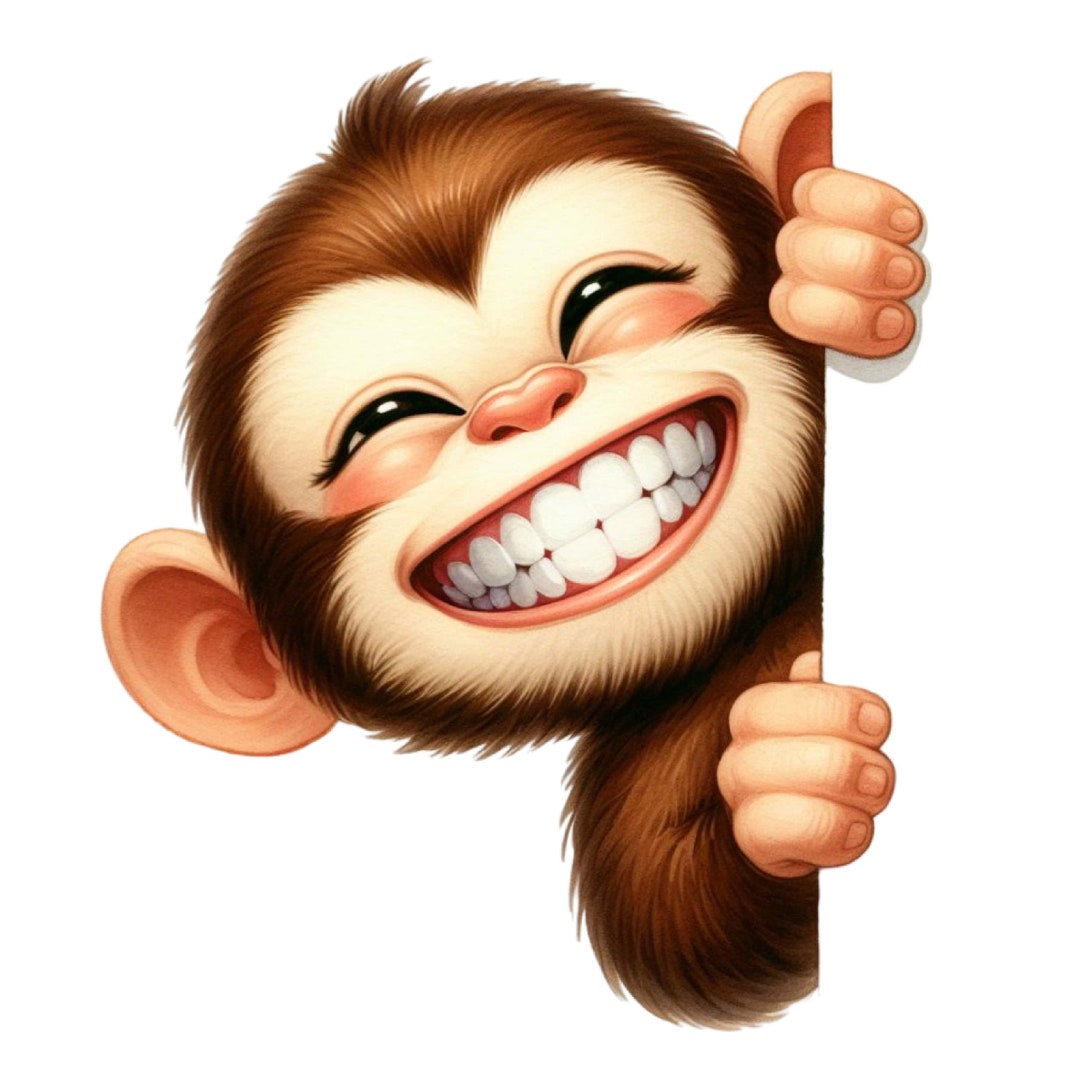 Funny Monkey Sticker Car Sticker Cartoon Wall Sticker Chimpanzee Happy ...