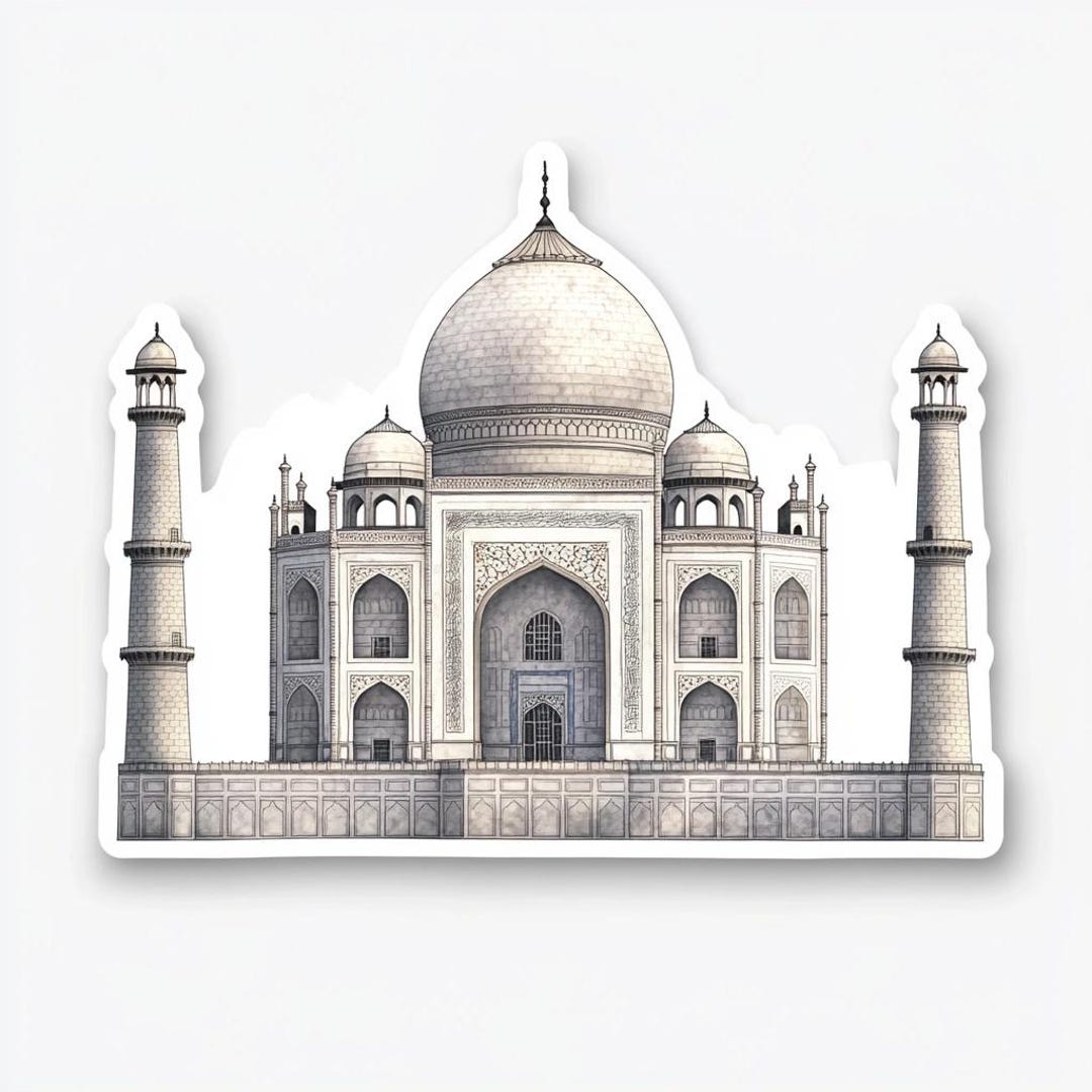 Car Sticker Taj Mahal Sticker Weatherproof Outdoor Vinyl Sticker ...