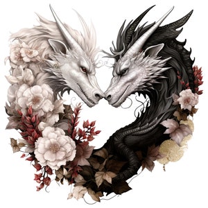 Car Sticker White and Black Dragon Weatherproof Outdoor Sticker ...