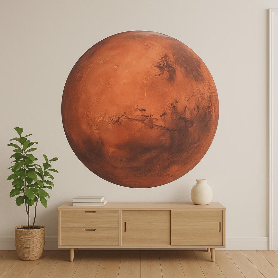 Realistic Mars Planet Wall Sticker Detailed Space Motif as a Sticker ...