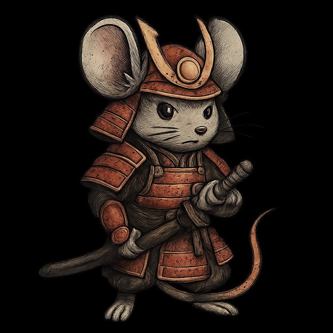 Samurai Mouse Sticker Outdoor Uv-resistant Vinyl Sticker Made of High ...