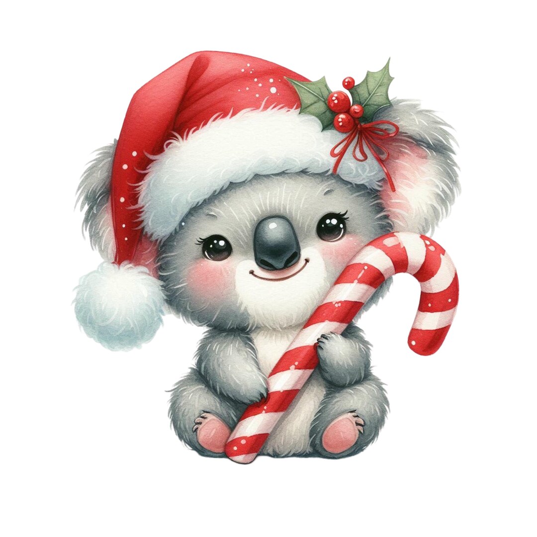 Cute Koala Christmas Sticker Set 9x9 Cm Christmas Koala Multipack ...
