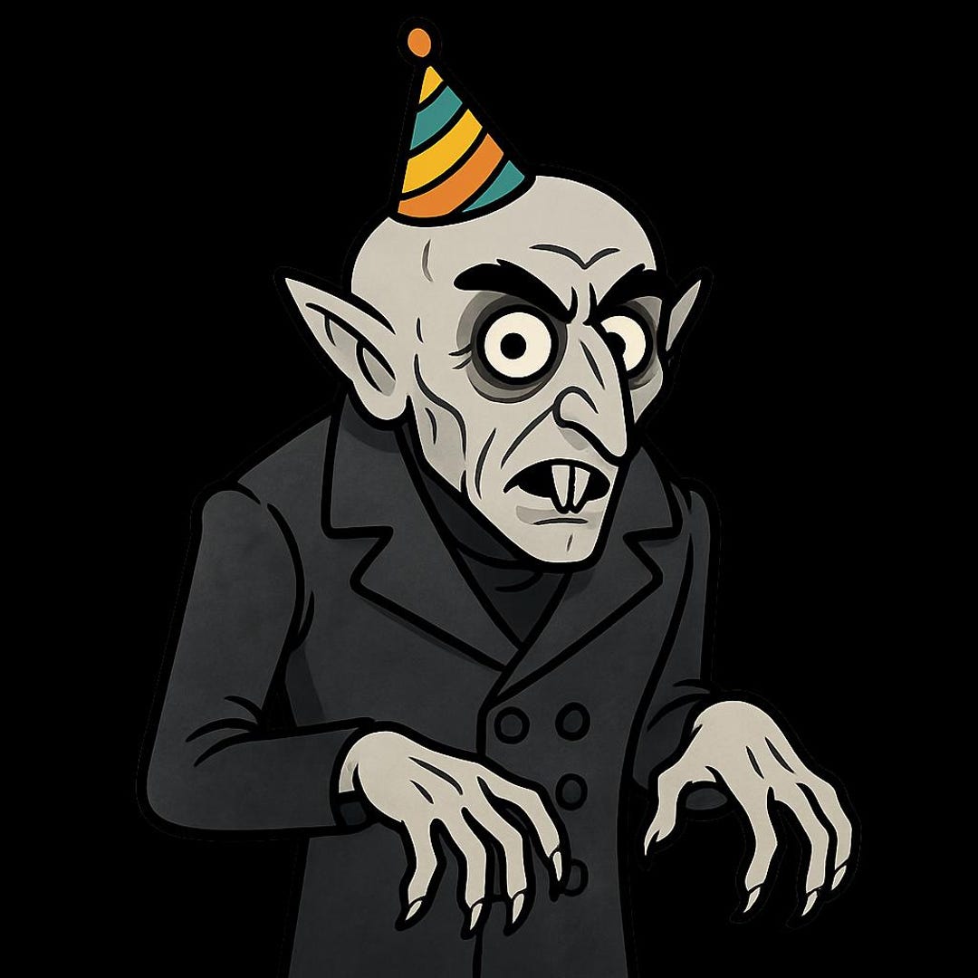 Nosferatu With Party Hat Sticker Outdoor Uv-resistant Vinyl Sticker ...