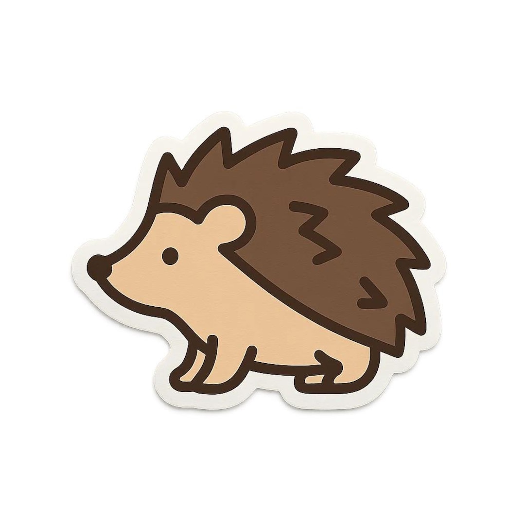 2x Egel Minimal Sticker – schattig dierenmotief in minimalistische ...