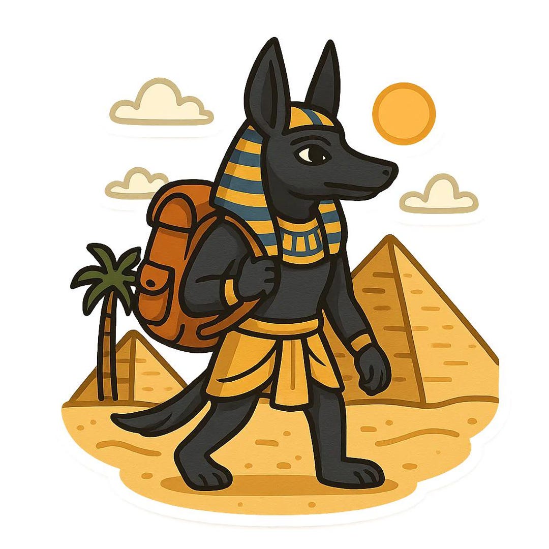 3x Anubis With Backpack in Egypt Stickers – Funny Car Stickers ...