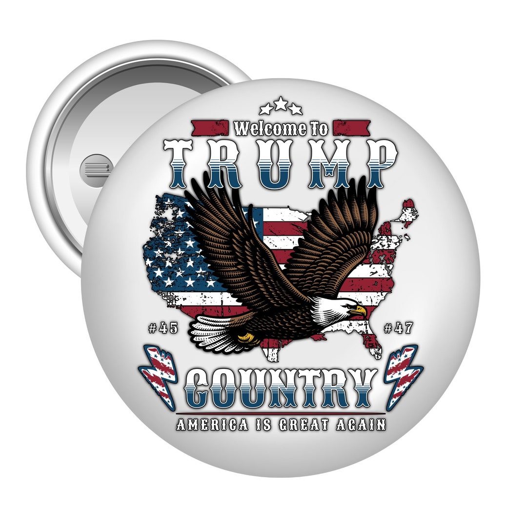 Handmade Buttons With Donald Trump 2024 USA Motif Individual Badges ...