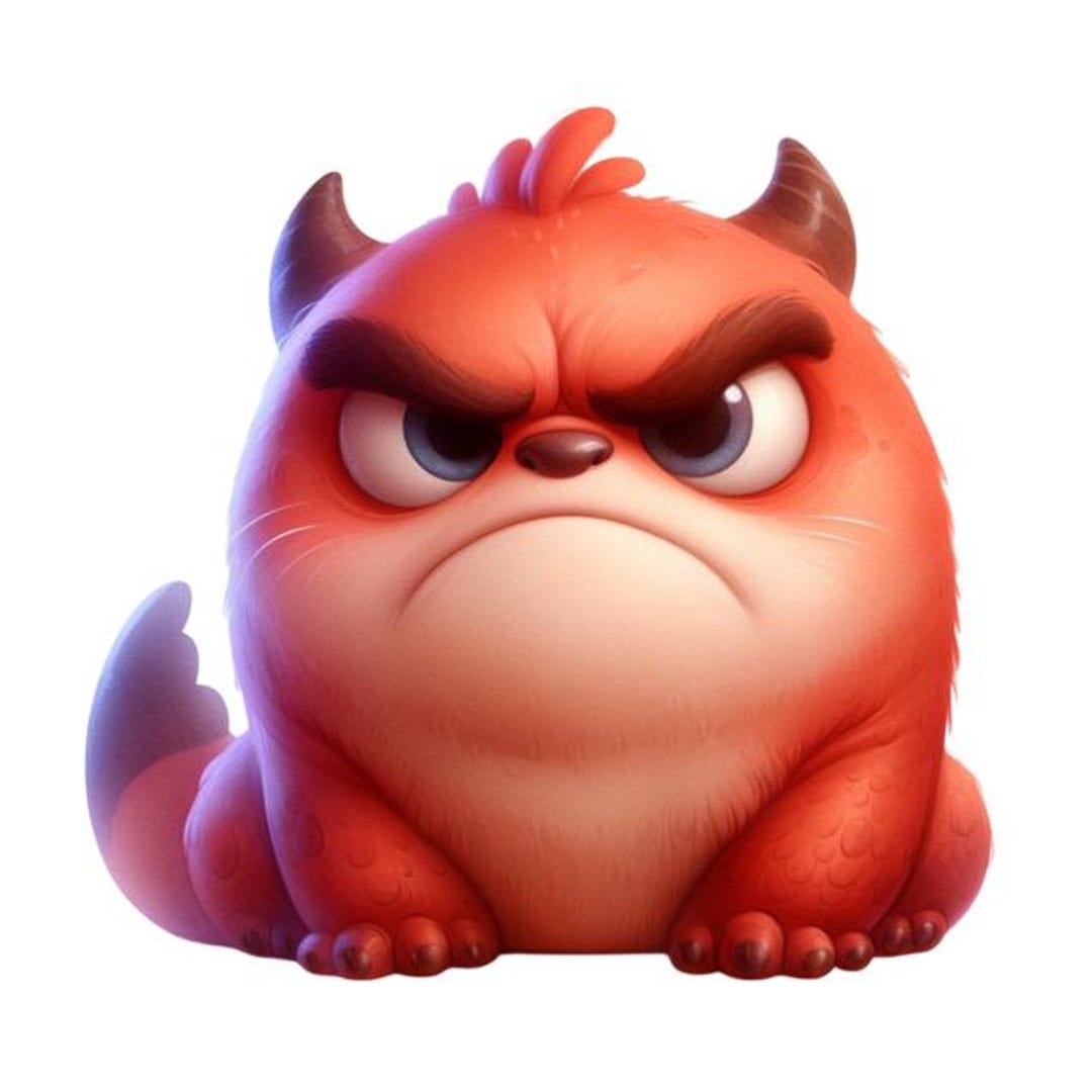 4x Grumpy Monster Sticker Set, 4 Pieces, Red Car Stickers, Funny Little ...