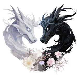 Car Sticker White and Black Dragon Weatherproof Outdoor Sticker ...