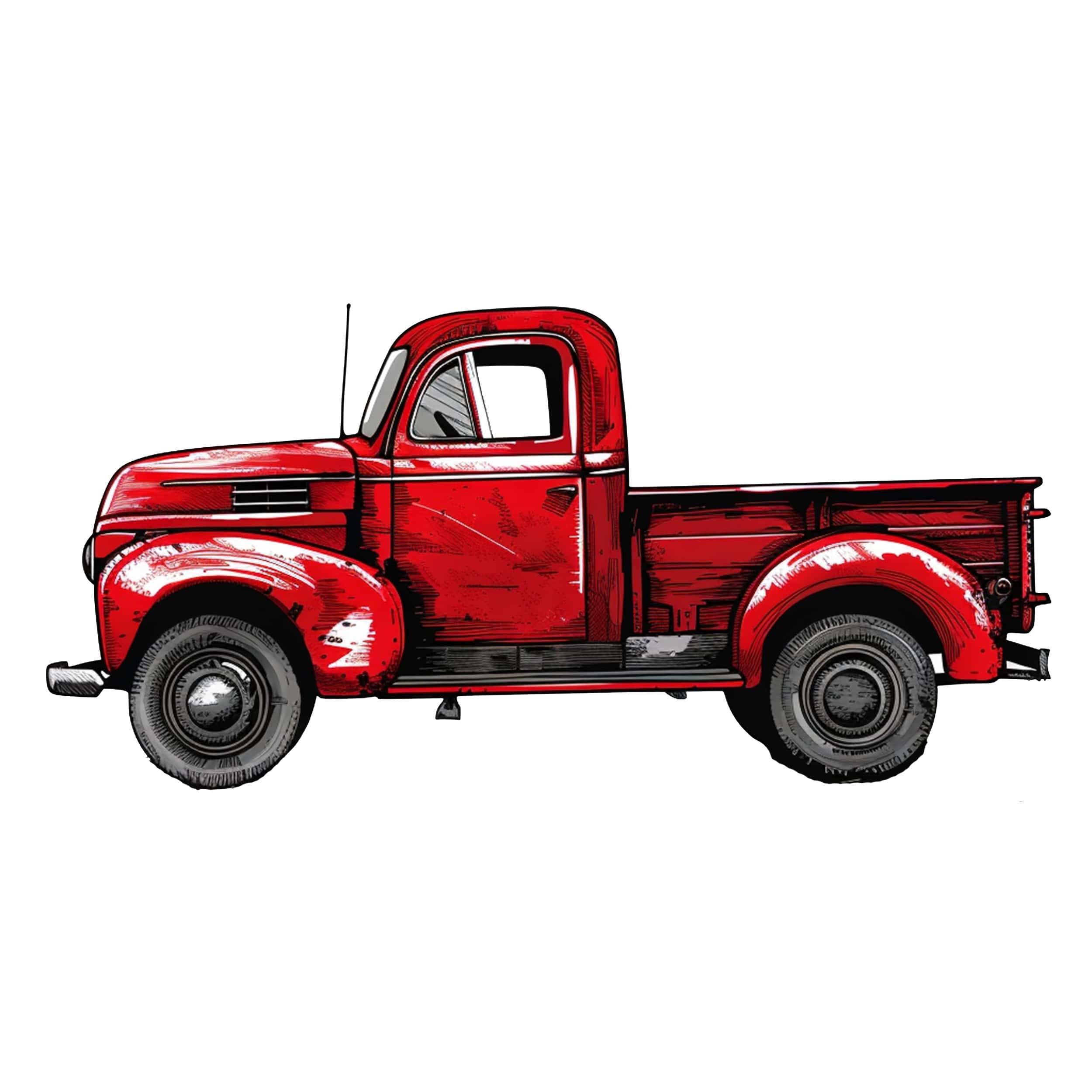 Car Decal Sticker Red Vintage Truck Decal Weatherproof Outdoor Vinyl - Etsy