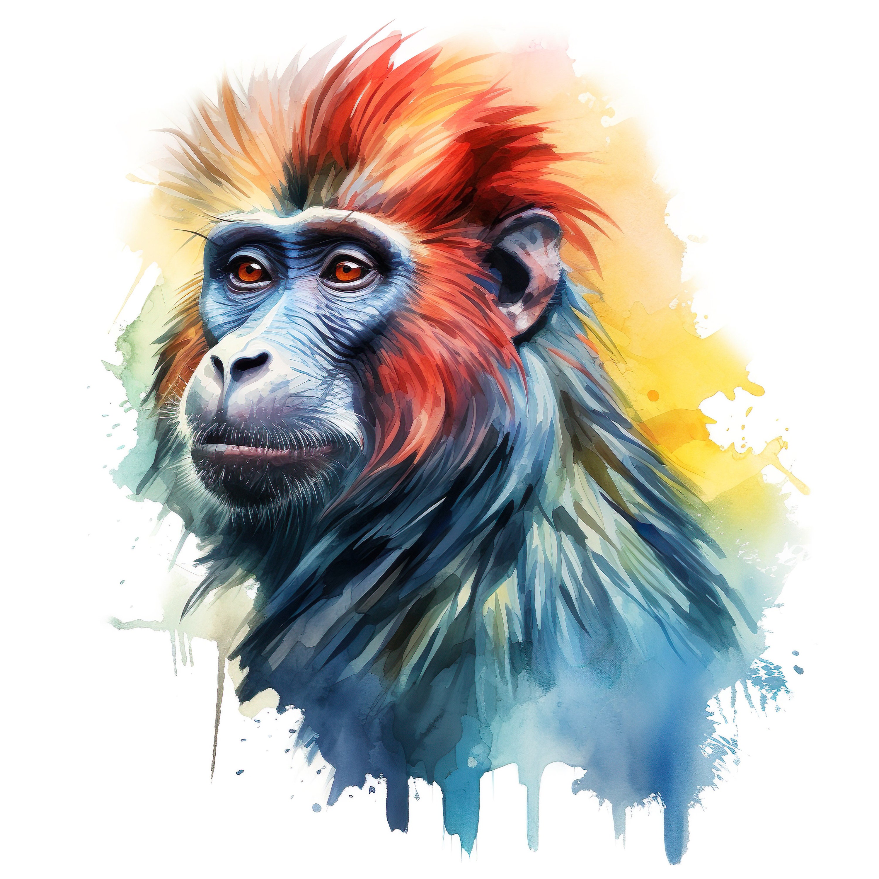 Car Sticker Mandrill Watercolor Sticker Weatherproof Outdoor Vinyl - Etsy