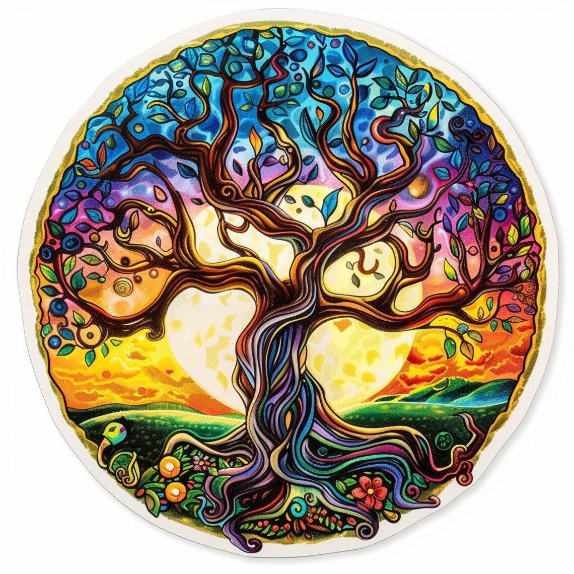 Car Sticker Tree of Life Circle Sticker Weatherproof Outdoor Vinyl ...