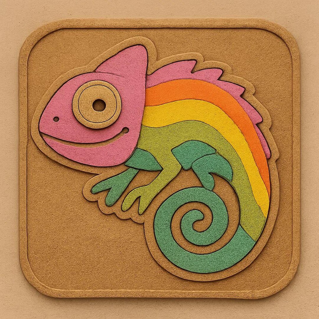 Chameleon With Disco Colors Sticker – Colorful Car Sticker ...
