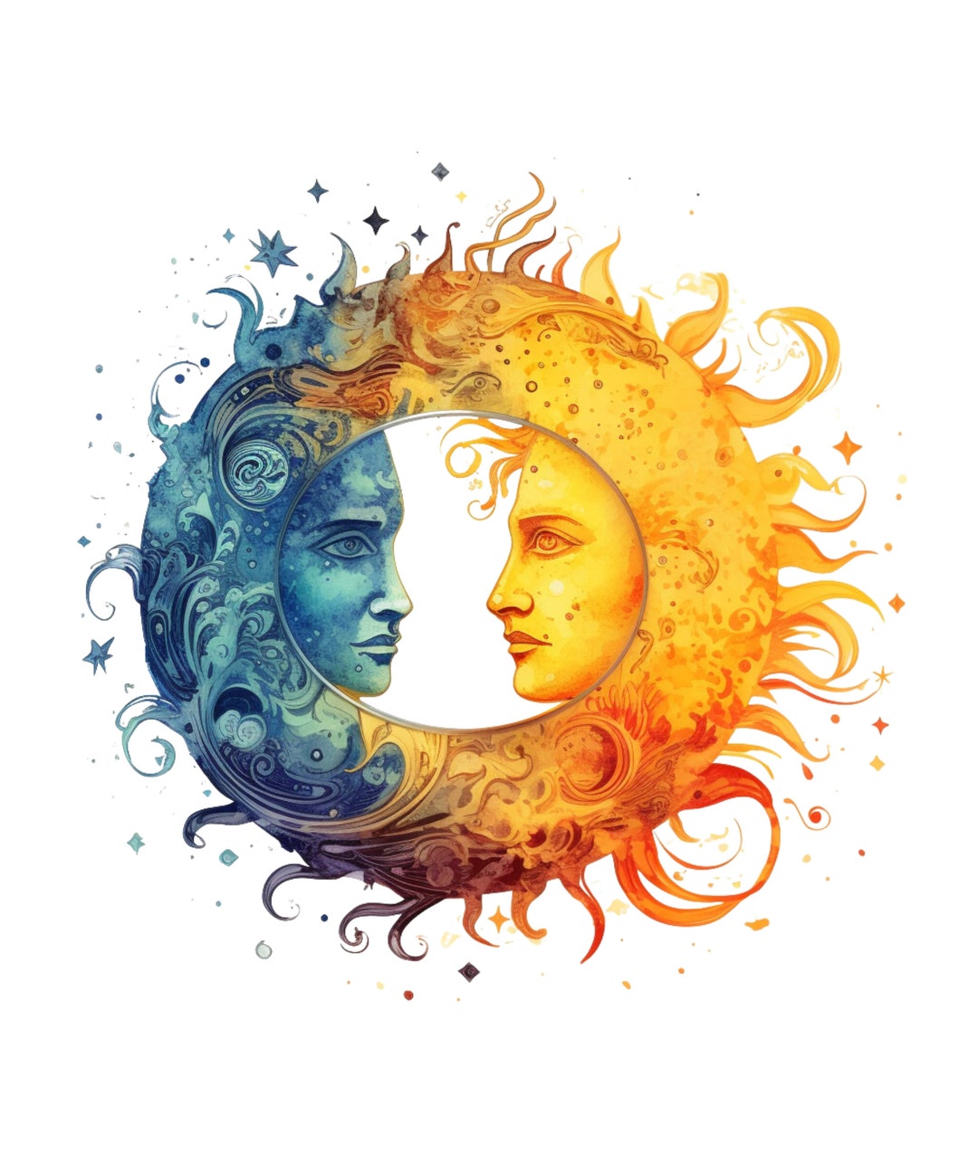 2X Sun and Moon Stickers Personalizable Outdoor Uv-resistant Vinyl ...