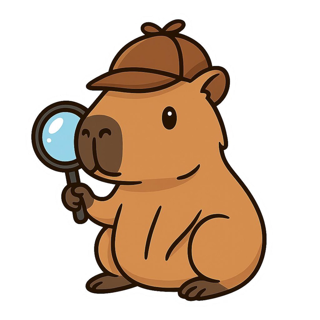 Capybara With Detective Hat Sticker Outdoor Uv-resistant Vinyl Sticker ...