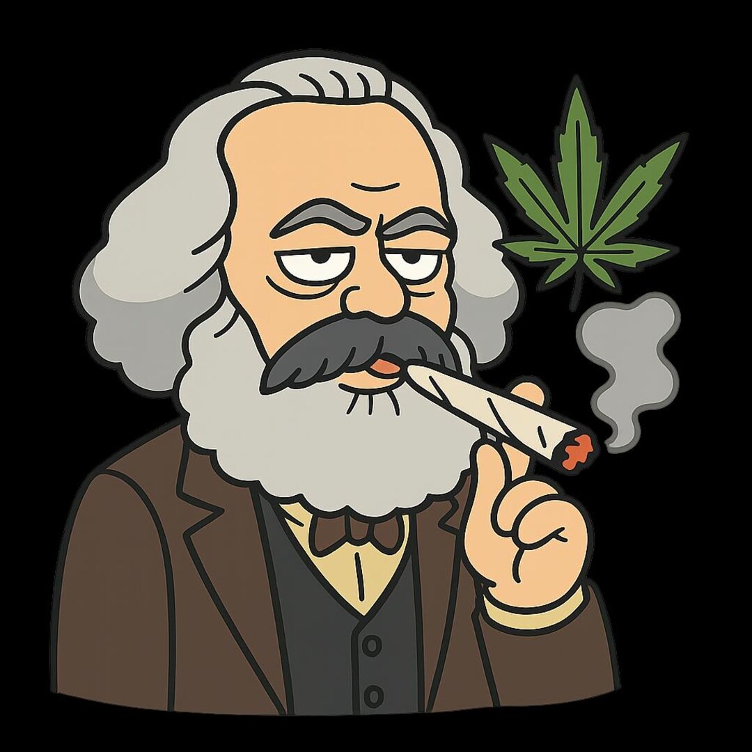 Karl Marx Smokes Weed Sticker Outdoor Uv-resistant Vinyl Sticker Made ...