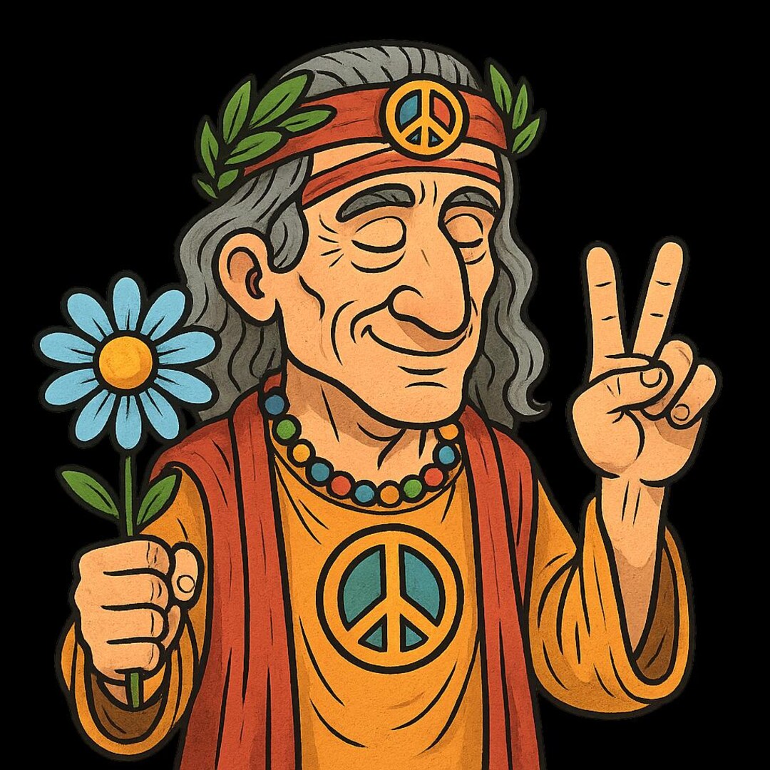 Julius Caesar as a Hippie Sticker Outdoor Uv-resistant Vinyl Sticker ...