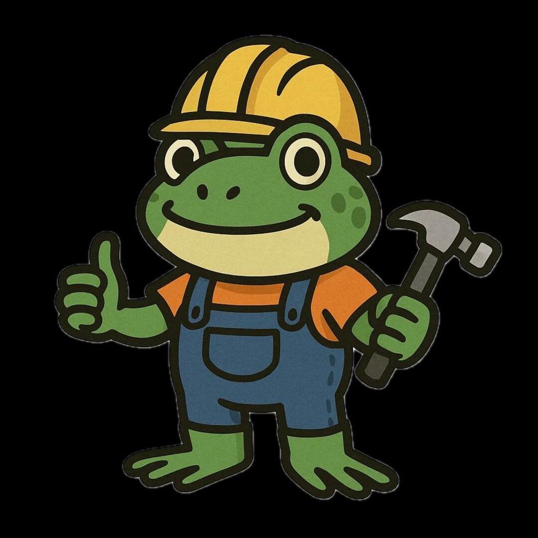 Frog as a Construction Worker Sticker – Funny Car Sticker ...