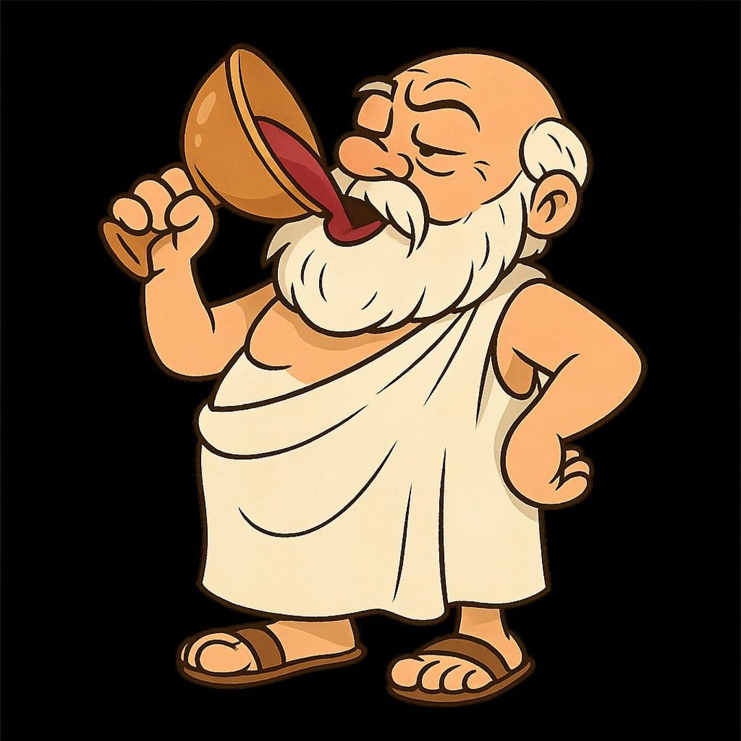 Socrates Drinks Wine Sticker Outdoor Uv-resistant Vinyl Sticker Made of ...