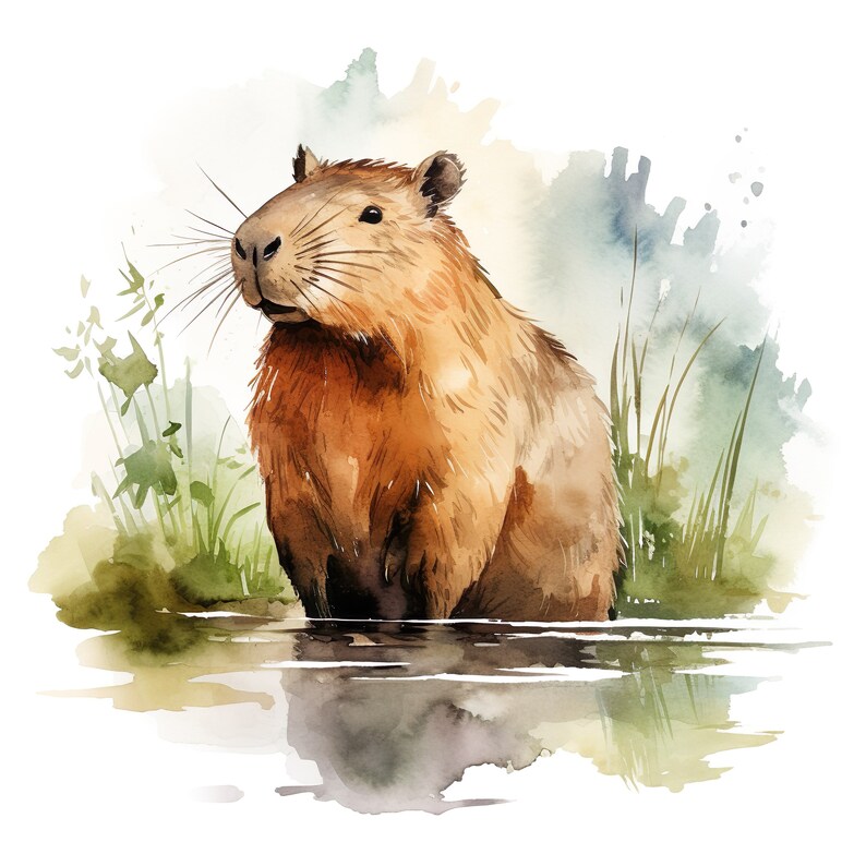 Car Sticker Capybara Watercolor Sticker Weatherproof Outdoor Vinyl ...