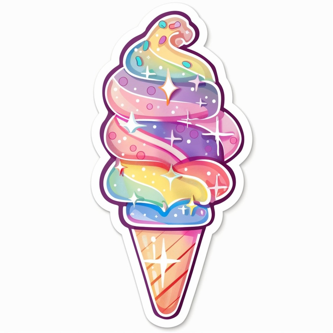 Car Sticker Rainbow Ice Cream Sticker Weatherproof Outdoor Vinyl - Etsy