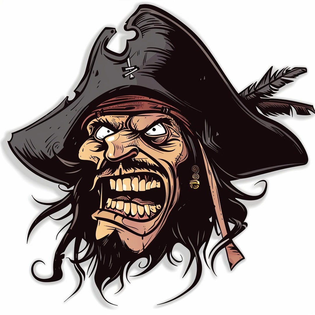Car Sticker Detailed Pirate Face Decal Weatherproof Outdoor Vinyl - Etsy
