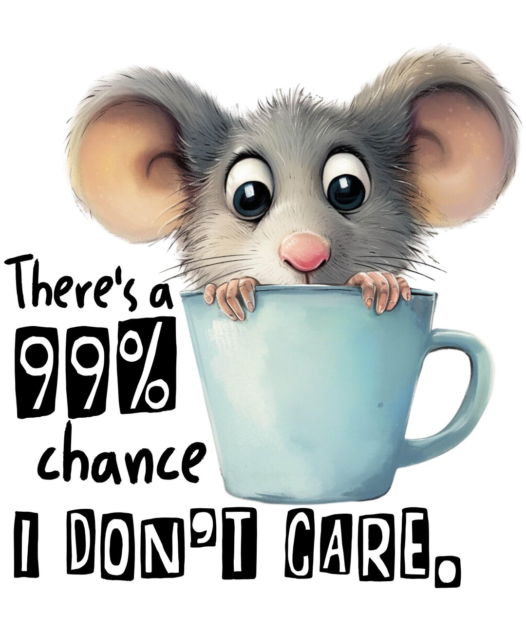 Cheeky Mouse Saying Sticker Funny Sticker With Cartoon Mouse and Text ...