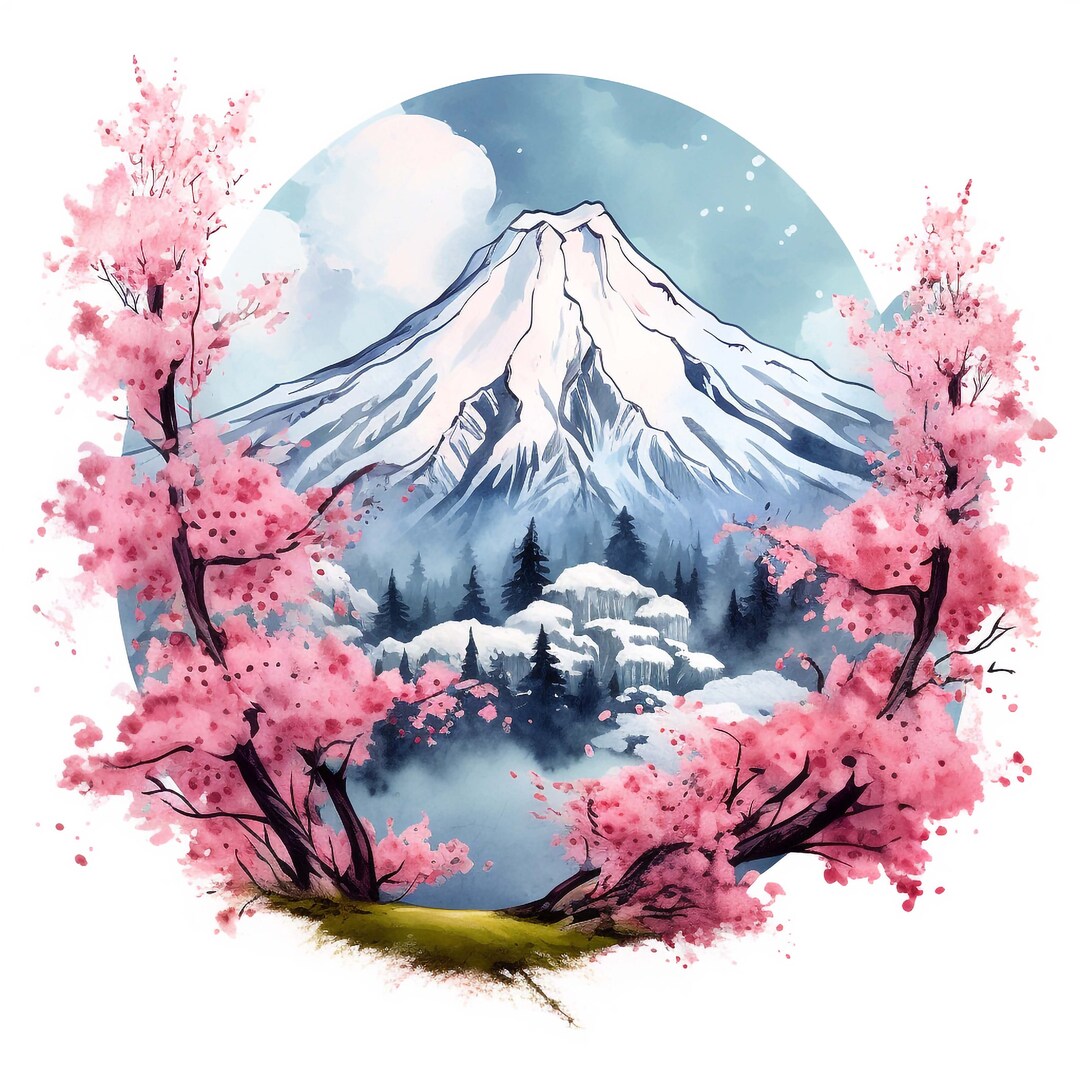 Japanese Cherry Blossom Sticker Sakura Car Sticker Watercolor Wall ...